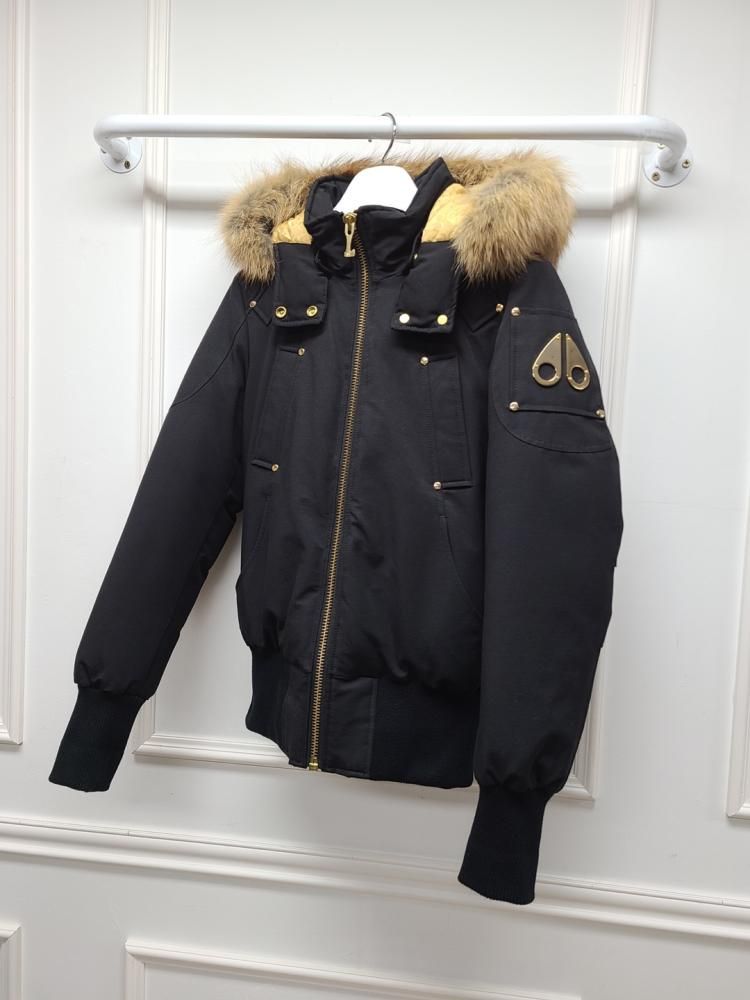 Moose Knuckles Black Gold Fox Fur Ballistic Bomber Padded Moose Knuckles Black Gold Fox Fur Ballistic Bomber Padded