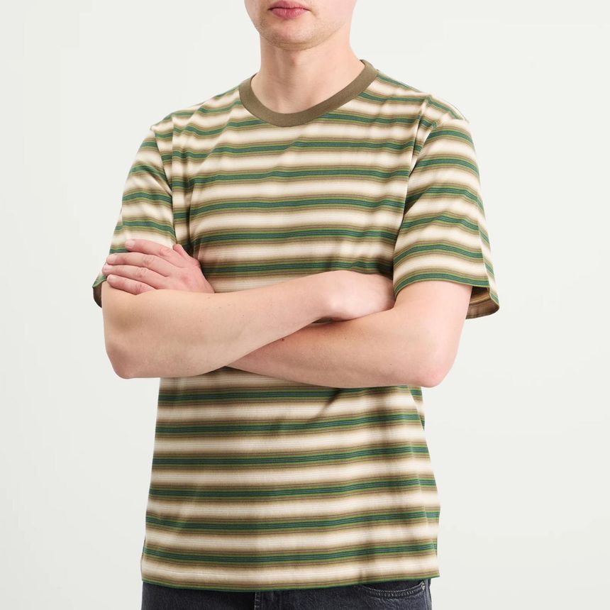 오라리(Auralee) | 오라리 남성 Auralee Gradient Stripe Jersey Tee Fade Brown ...