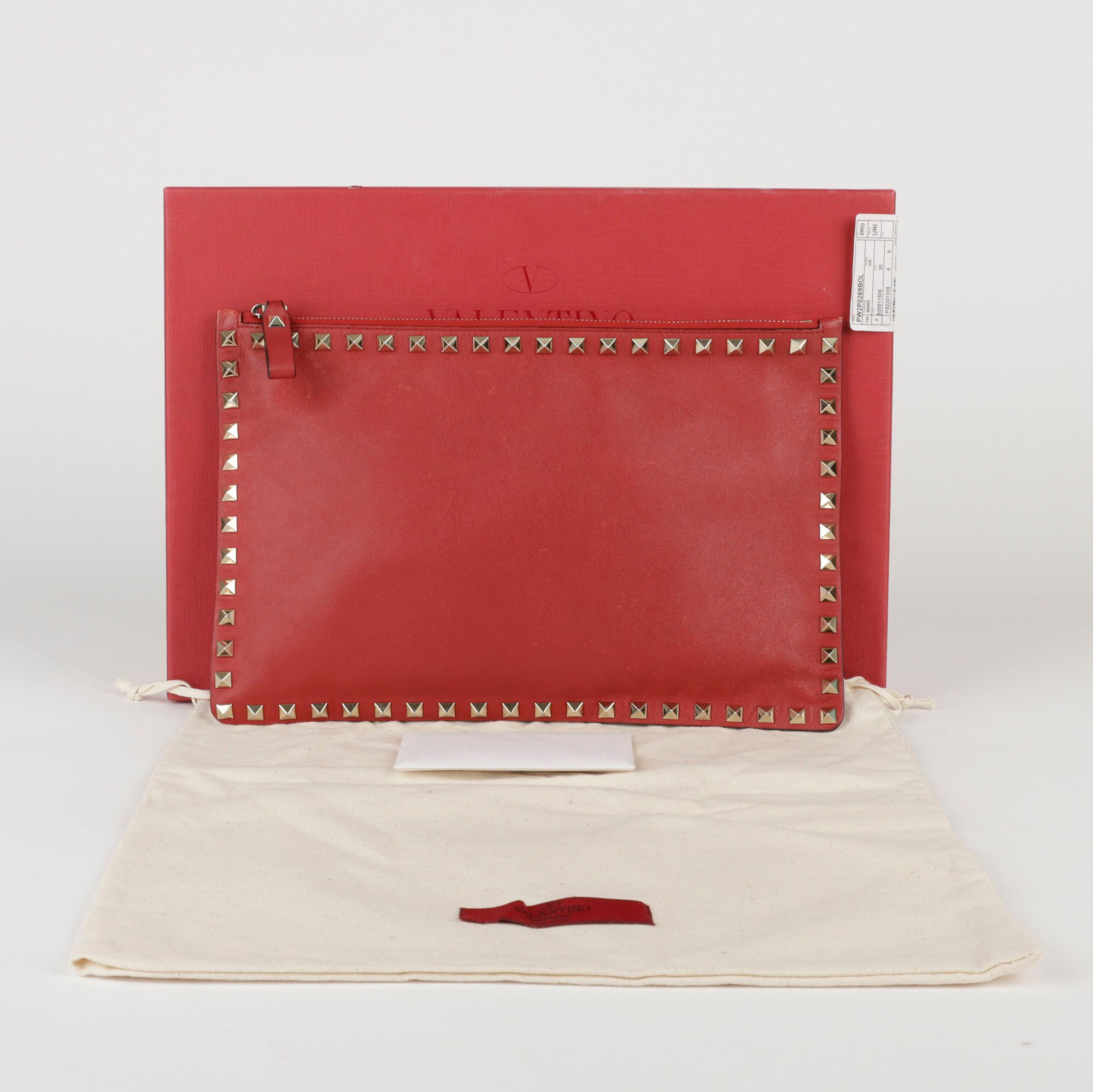 Valentino Red Leather Rockstud Clutch PW2P0269 | eBay Valentino Red Leather Rockstud Clutch PW2P0269 | eBay