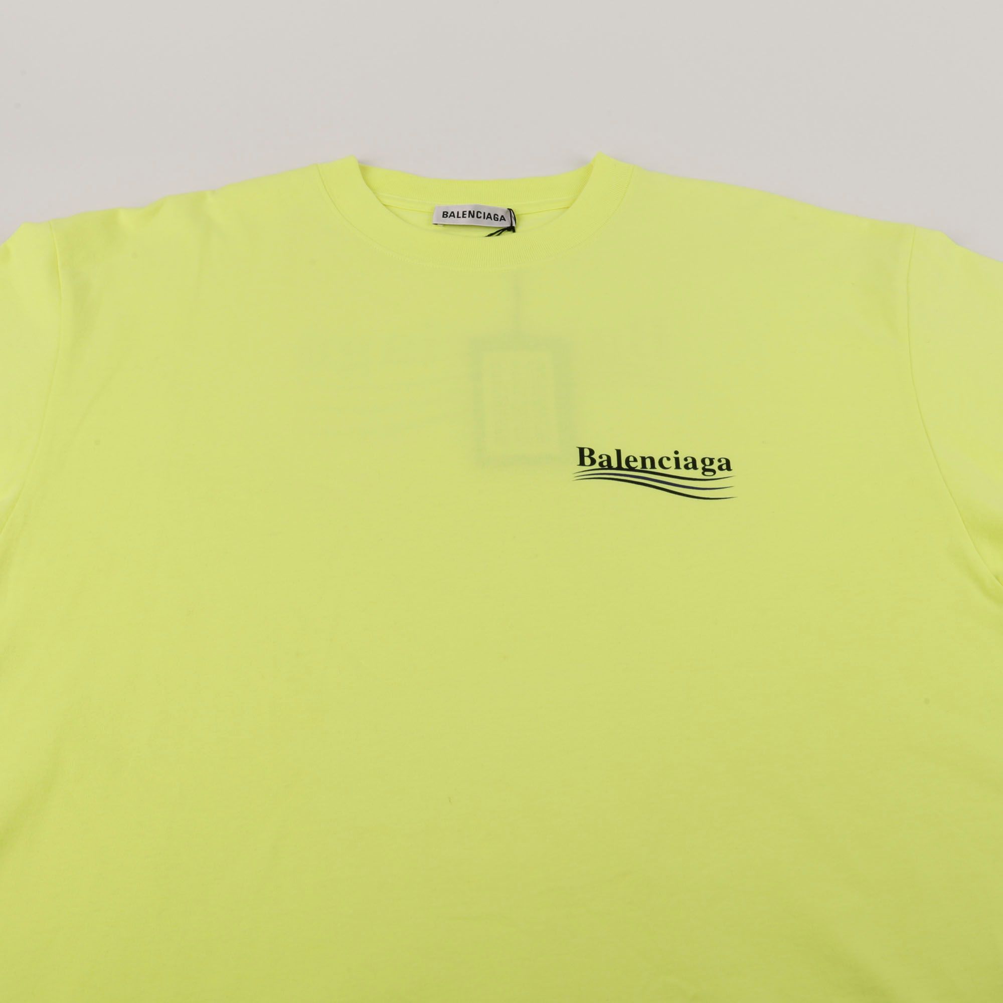Balenciaga Neon Color Cotton Wave Logo T-Shirt 641655 Balenciaga Neon Color Cotton Wave Logo T-Shirt 641655