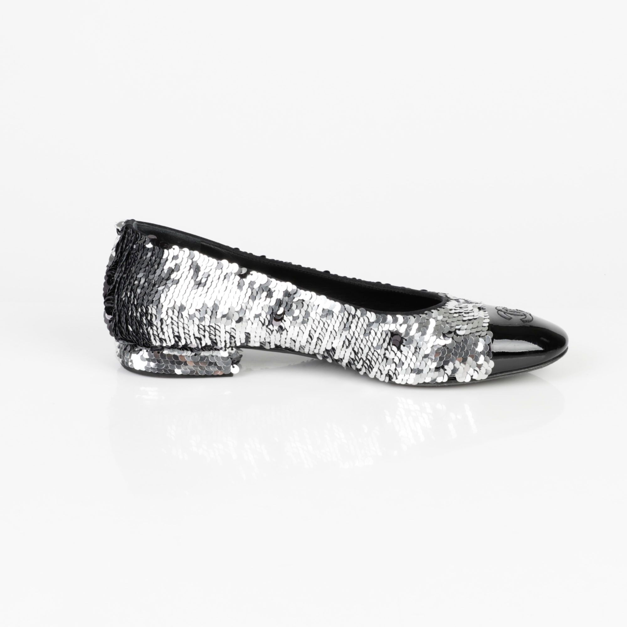 CHANEL Sequin Flat Shoes Size 37.5 G38182 | eBay CHANEL Sequin Flat Shoes Size 37.5 G38182 | eBay