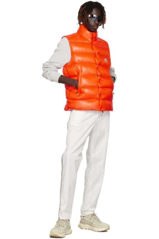 Moncler Vests in Orange delicate for Men